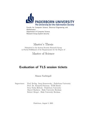 Veröffentlichungen der Universität / Evaluation of TLS session tickets ...