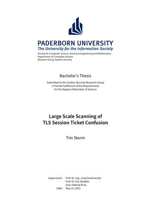 Veröffentlichungen der Universität / Large Scale Scanning of TLS ...